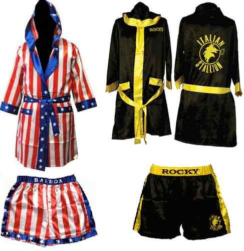 Rocky Balboa Movie Boxing Costume shorts/robe American Flag/Italian ...
